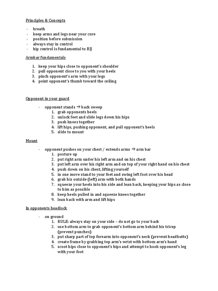 BJJ Flow Chart | PDF