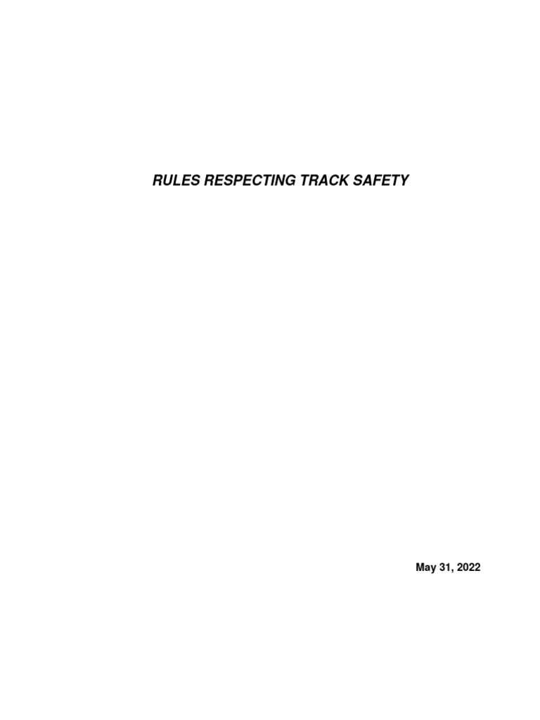 TC E-80 Rules Respecting Track Safety ENG | PDF | Rail Transport | Rail ...
