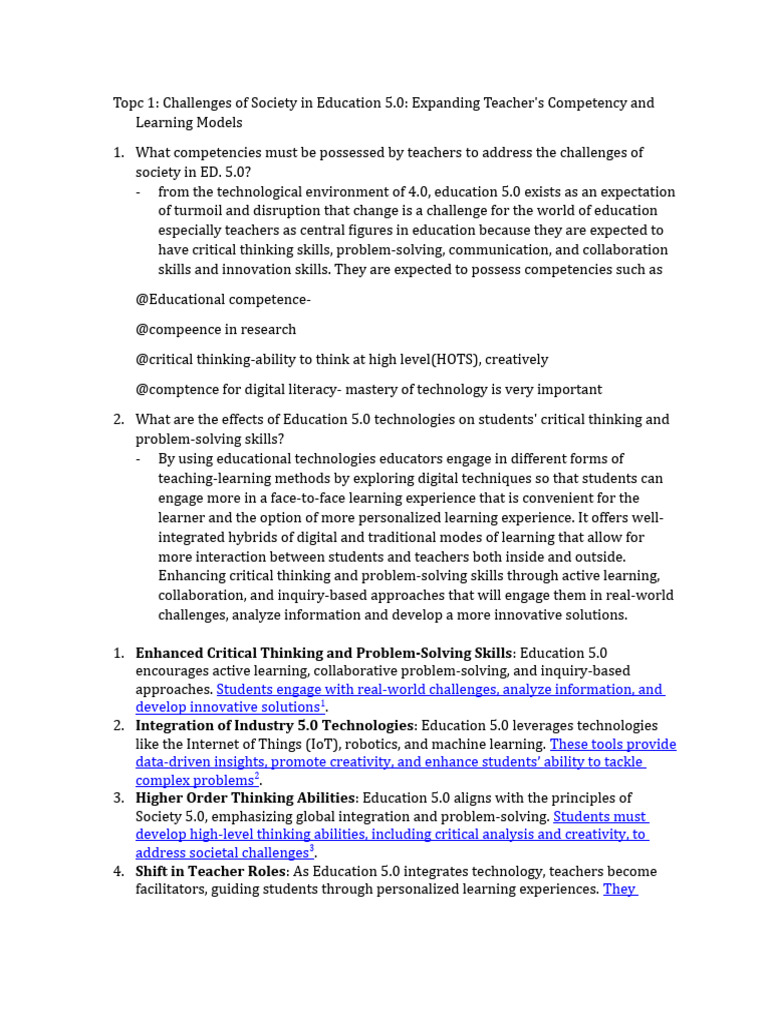 Disertation Answer To Research | PDF | Learning | Critical Thinking