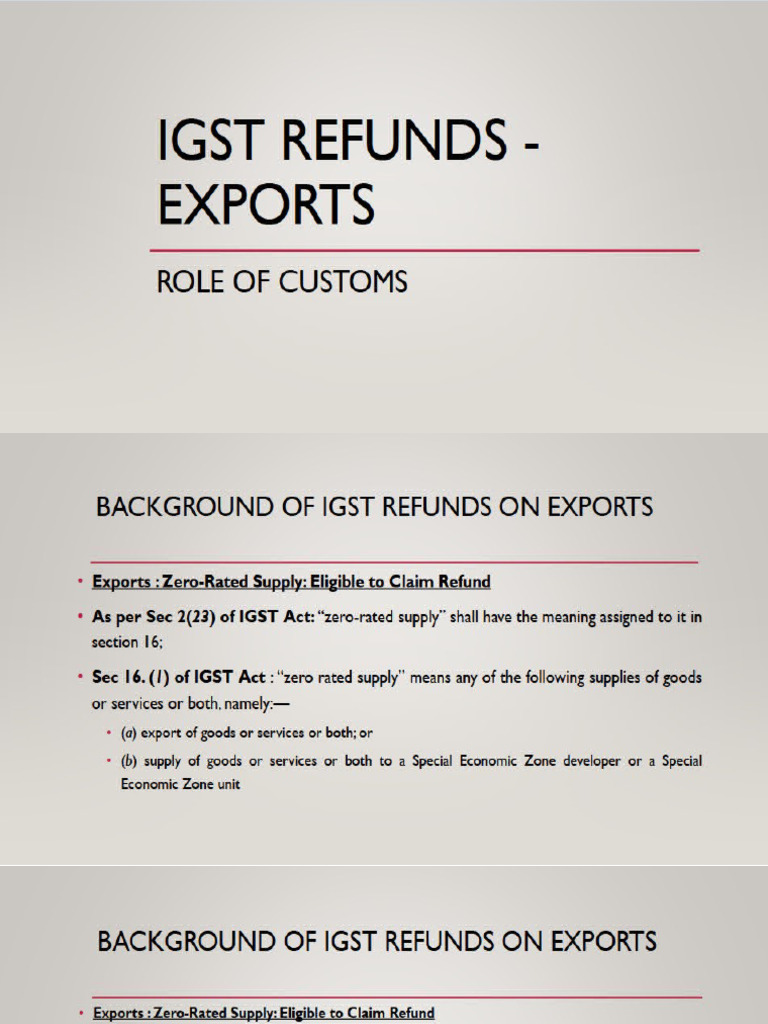 IGST Refund ppt-1-1 | PDF