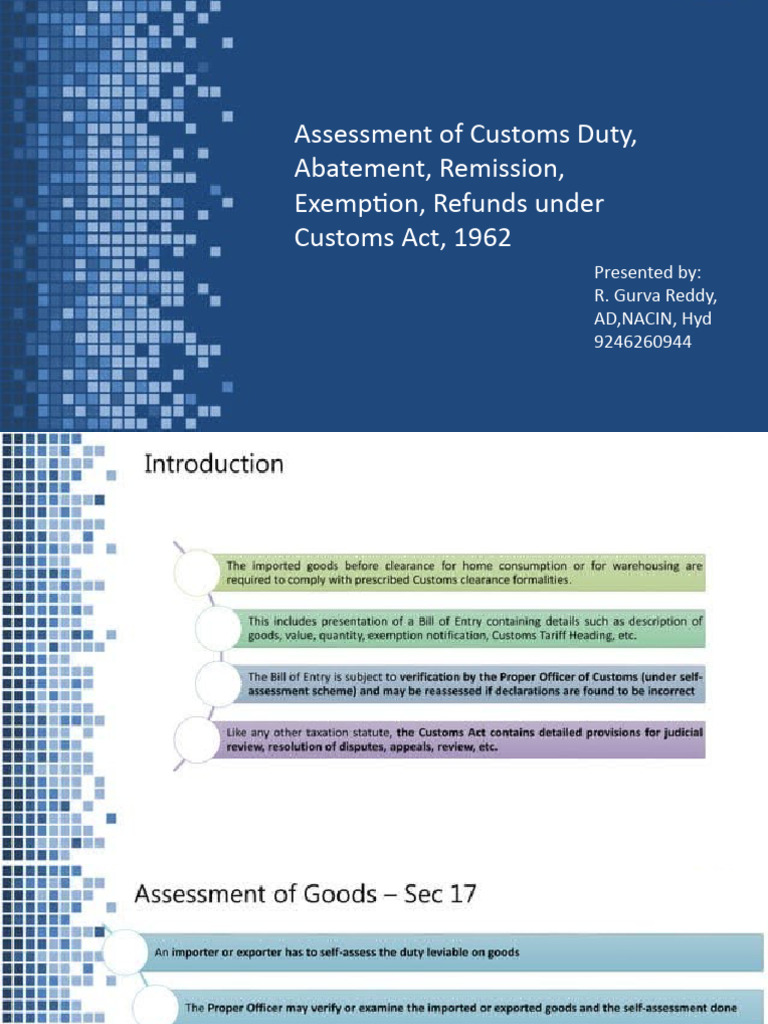 Customs Duty Assessment and Exemptions | PDF | Customs | Warehouse