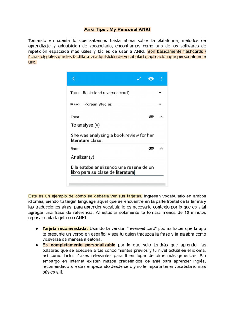 Anki Tips | PDF | Léxico | Lingüística