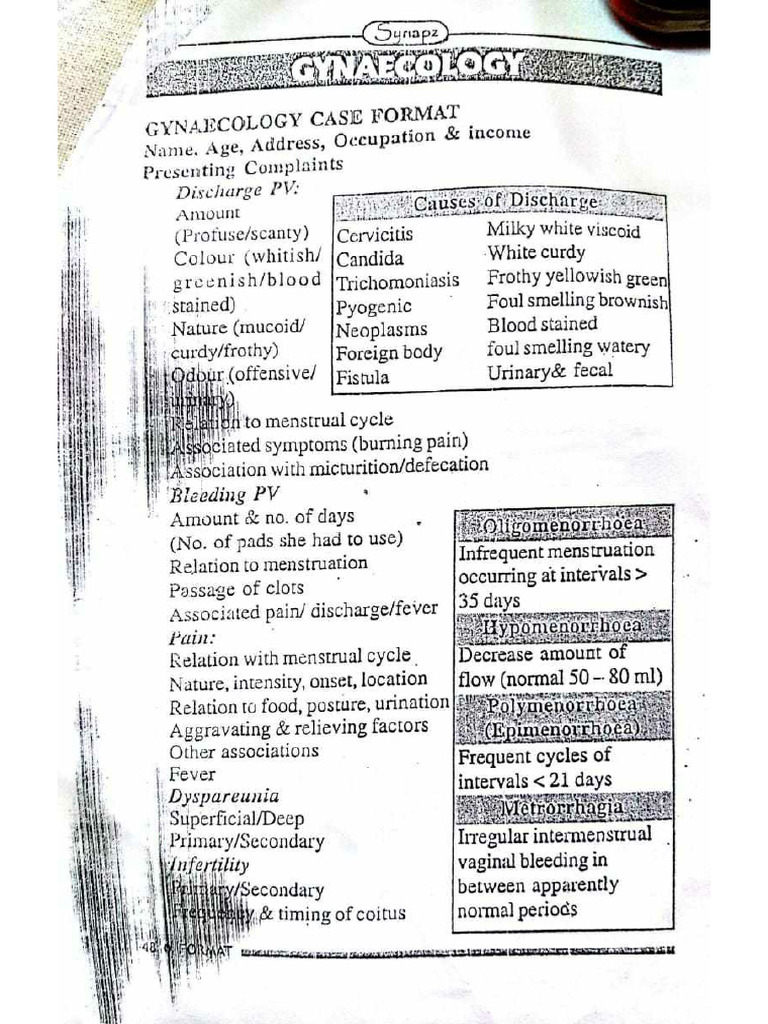 Gynec Case Examination | PDF