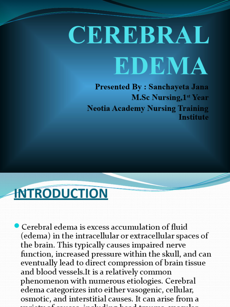 Cerebral Edema | PDF | Traumatic Brain Injury | Edema