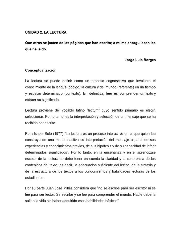 La Lectura, Aspectos Generales | PDF | Lectura veloz | Aprendizaje