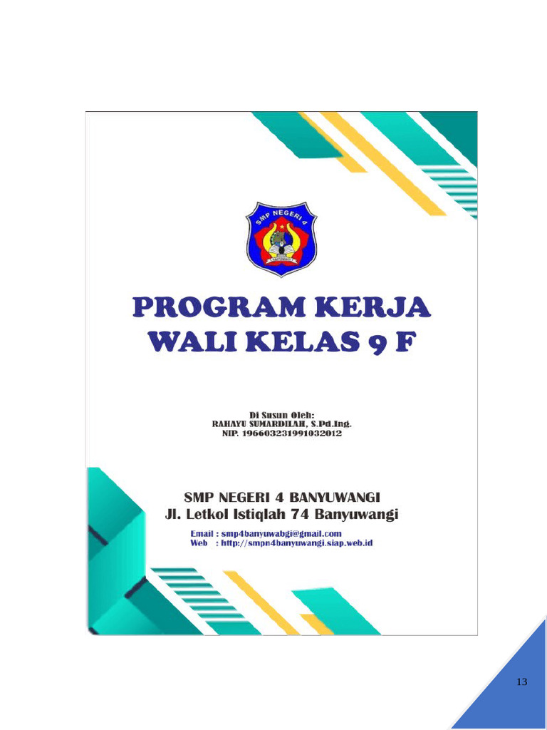 Program Kerja Wali Kelas 9F | PDF | Karier & Perkembangan | Perjalanan
