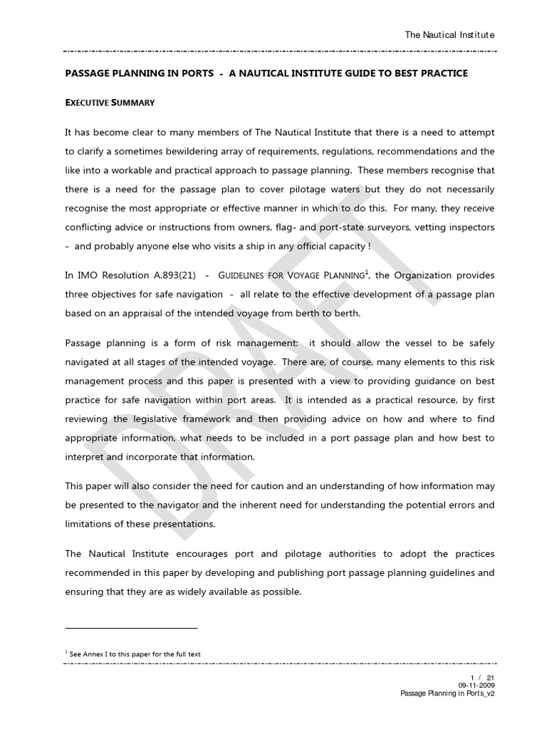 Passage Planning Best Practices Guide | PDF | Navigator | Maritime Pilot