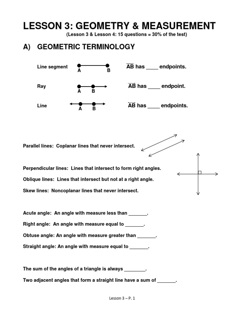 3 - Math 5003 Lesson 3 | PDF | Line (Geometry) | Area