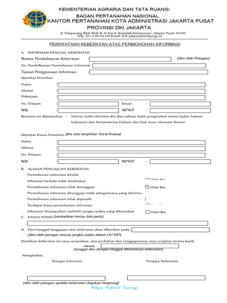 FORM KEBERATAN PPID New | PDF