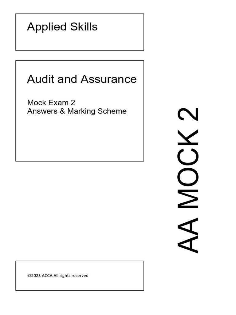 2023-24 - AA-Mock 2-As | PDF | Audit | Internal Control
