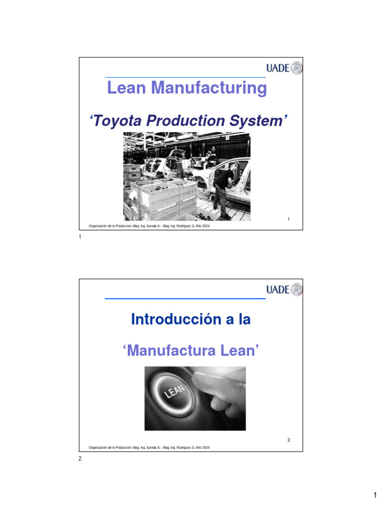 Clase 04 - Introducción Lean MFG 2024 | PDF | Lean Manufacturing | Industria automotriz