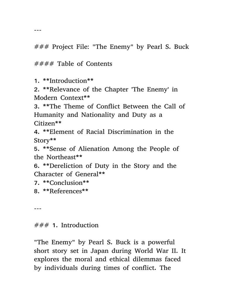 CBSE Class 12 English The Enemy Project File | PDF | Racism ...