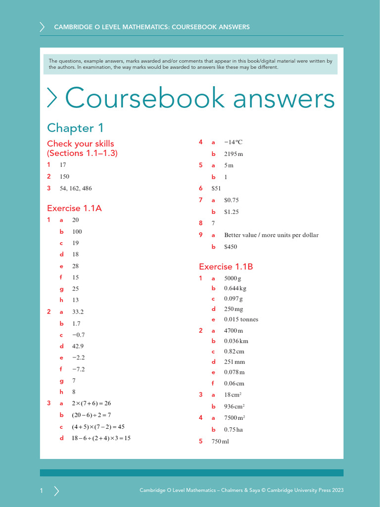 O Level Math Book Deam Chalmers | PDF | Elementary Mathematics | Numbers