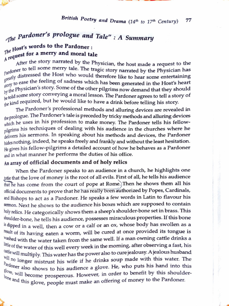 2nd The Pardoner's Tale | PDF | Greed