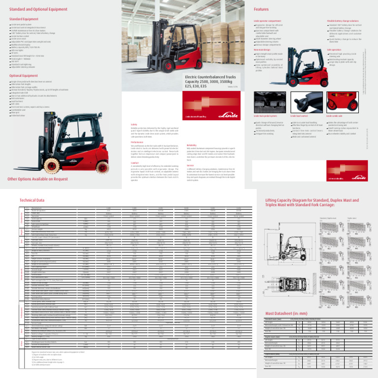 LINDE Series-1276-Data-Sheet | PDF | Truck | Elevator