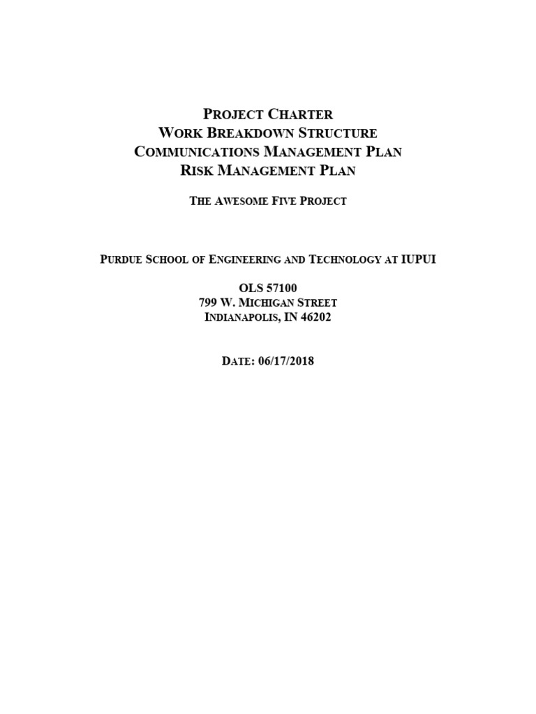 Team 5 - Project Charter and WBS | PDF | Home & Garden | Technology ...