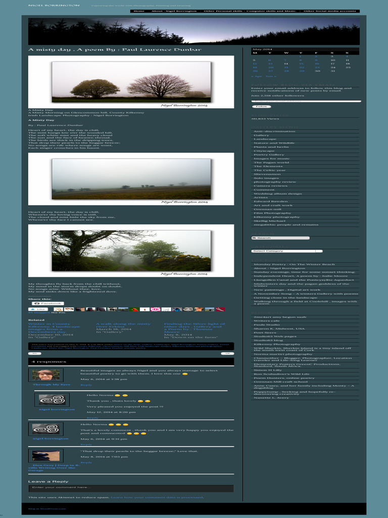 A Misty Day, A Poem by Paul Laurence Dunbar Nigel Borrington | PDF