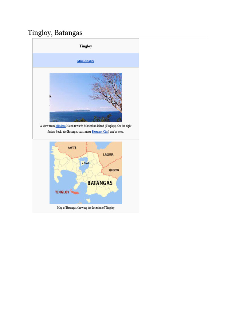 Tingloy at batangas | PDF | Earth Sciences