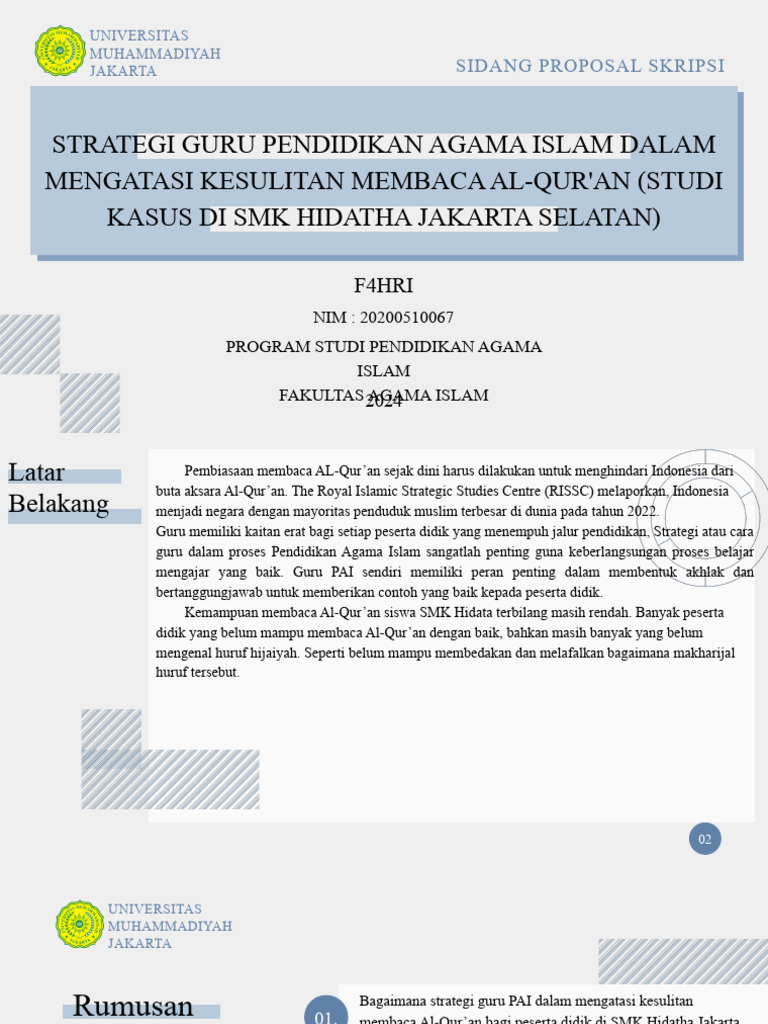 Sidang Proposal F4hri | PDF