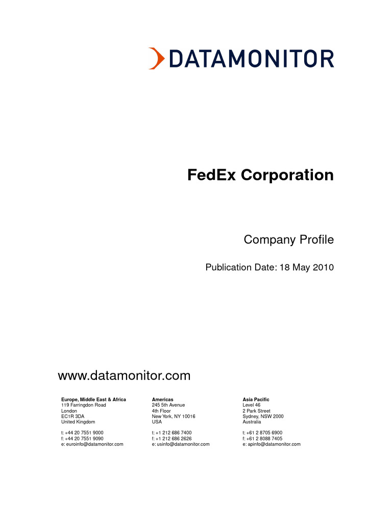 FedEx Corporation Company Overview | PDF | Fed Ex | Mail