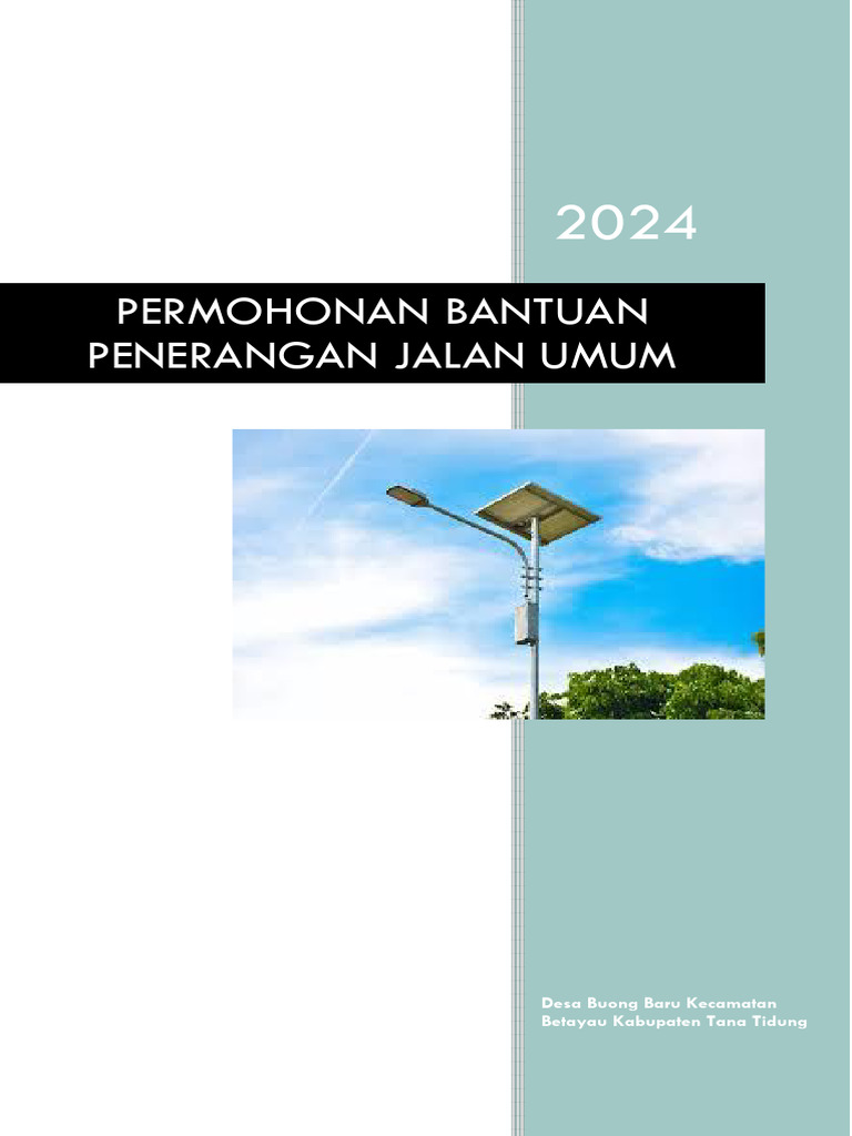 Proposal Usulan PJUTS Desa Buong Baru T A 2024 | PDF