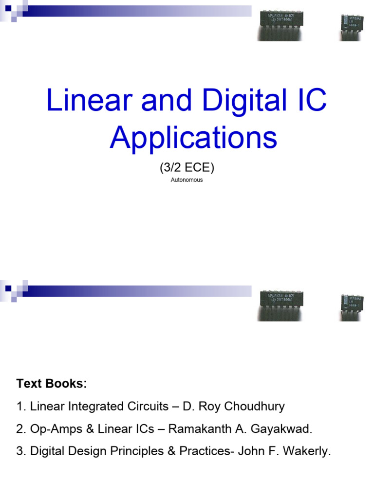 Unit-1 LDICA Type 1 | PDF | Operational Amplifier | Integrated Circuit