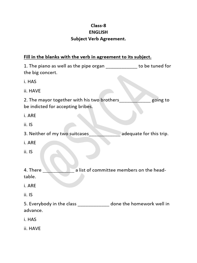 SubjectVerbAgreement 5674 | PDF | Travel | Language Arts & Discipline