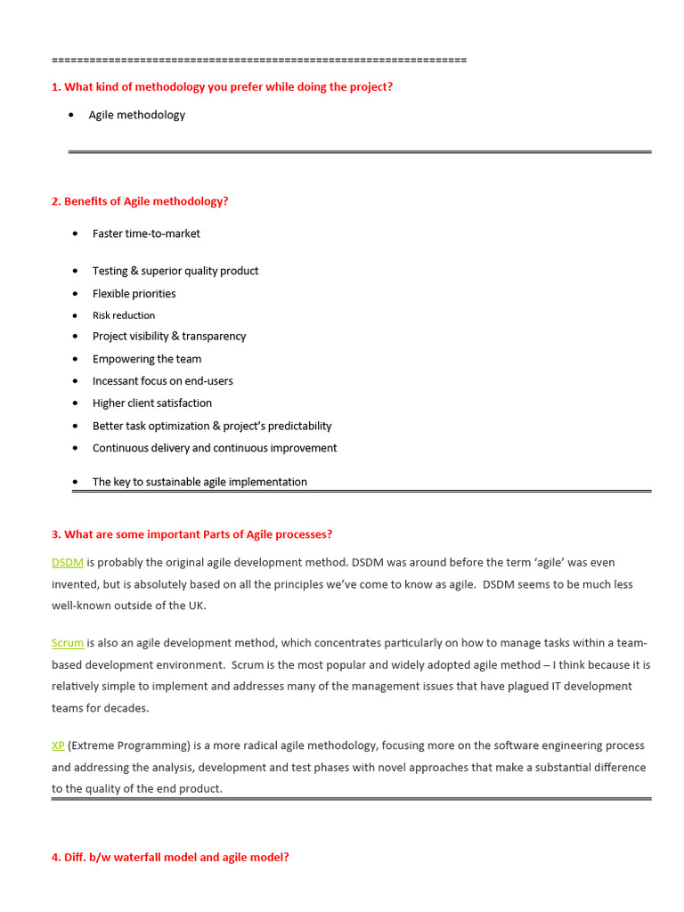 Agile Methodology Overview and Best Practices | PDF | Agile Software Development | Software ...