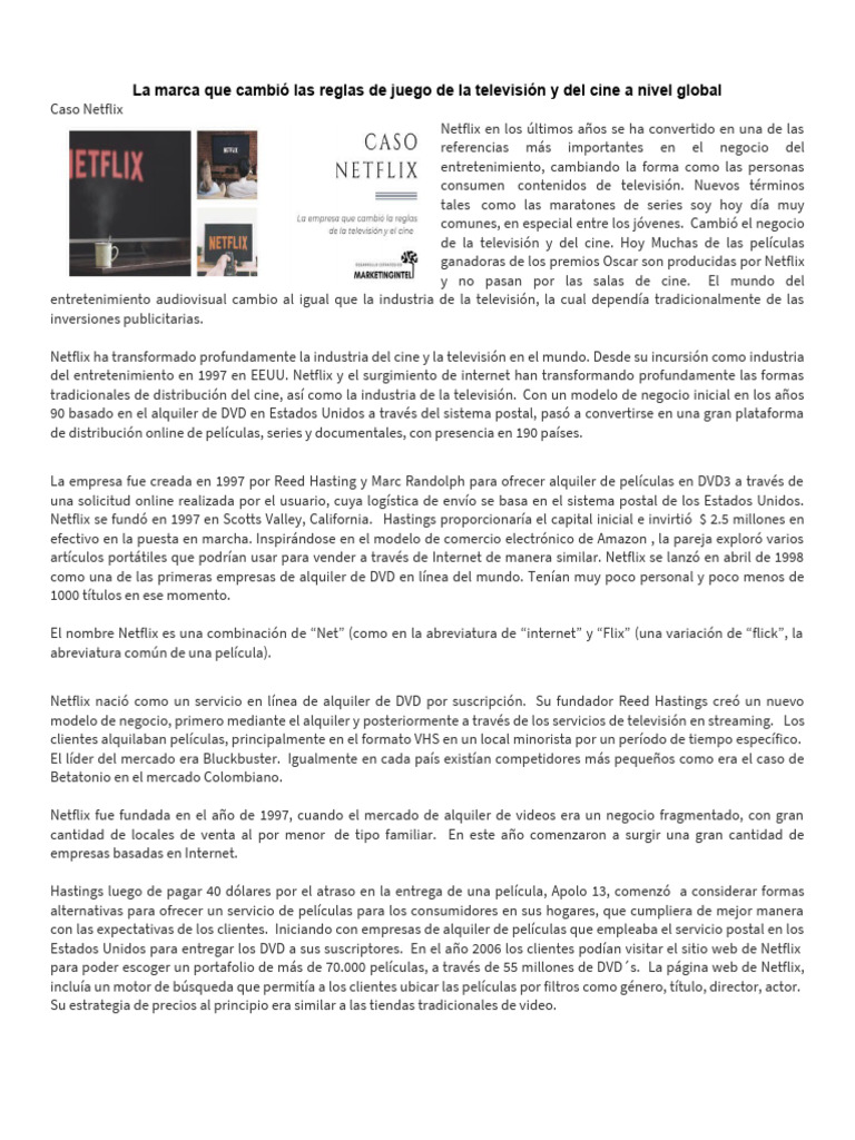 Neflix Caso 4 | PDF | Netflix | Streaming Media