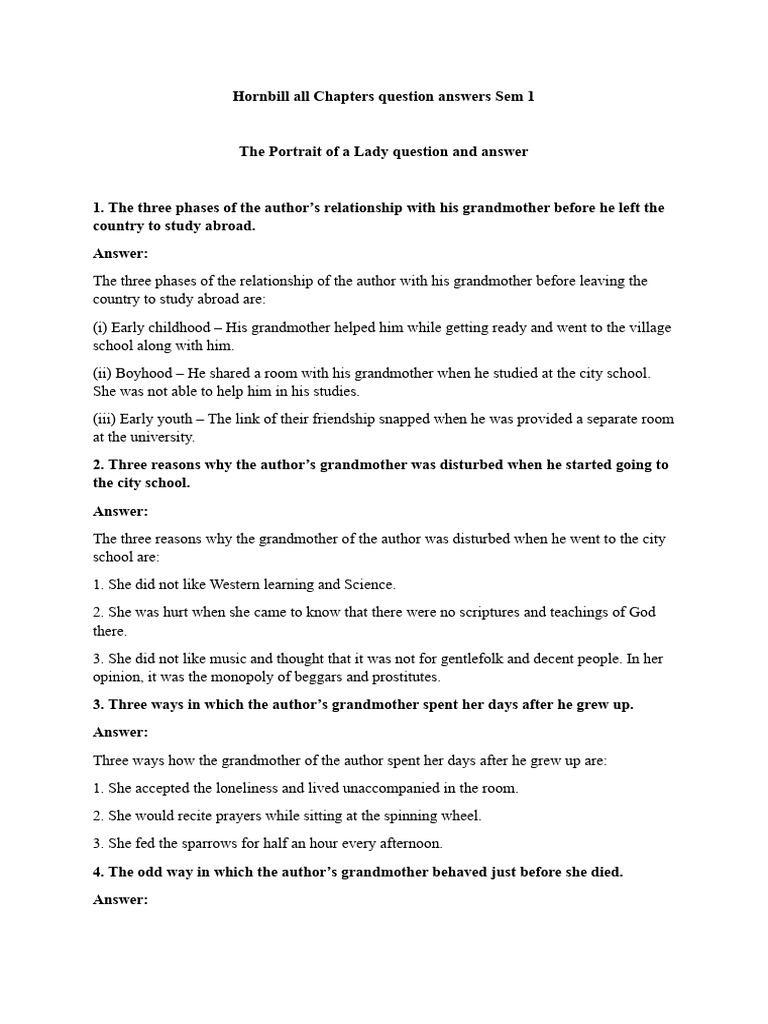 11 English Hornbill All Chapters Question Answers Sem 1 | PDF ...
