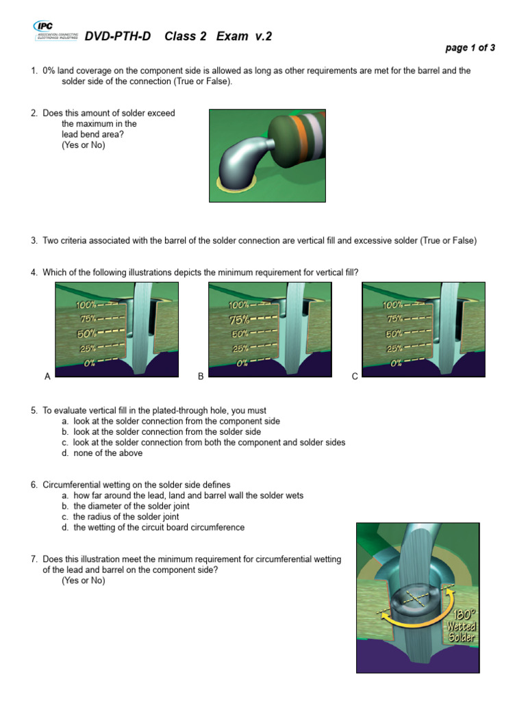 Class 2 DVD-PTH-D Exam Questions | PDF | Soldering | Wetting