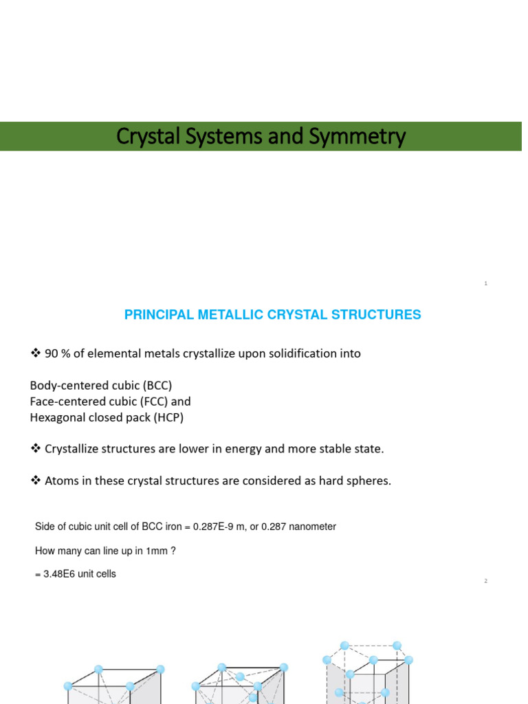 3 - Crystal Systems and Symmetry | PDF | Crystal Structure | Condensed ...