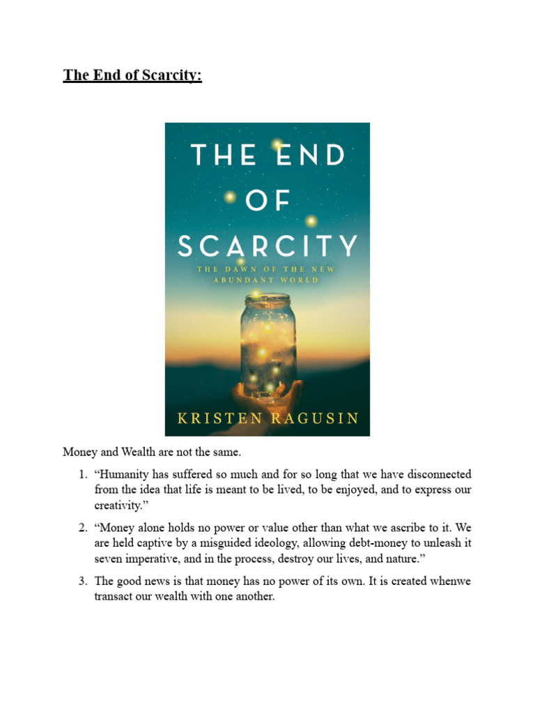 The End of Scarcity | PDF | Politics | Social Science