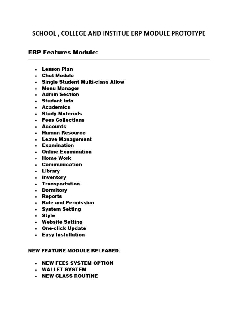 School Erp Prototype | PDF | Lesson Plan | Computing