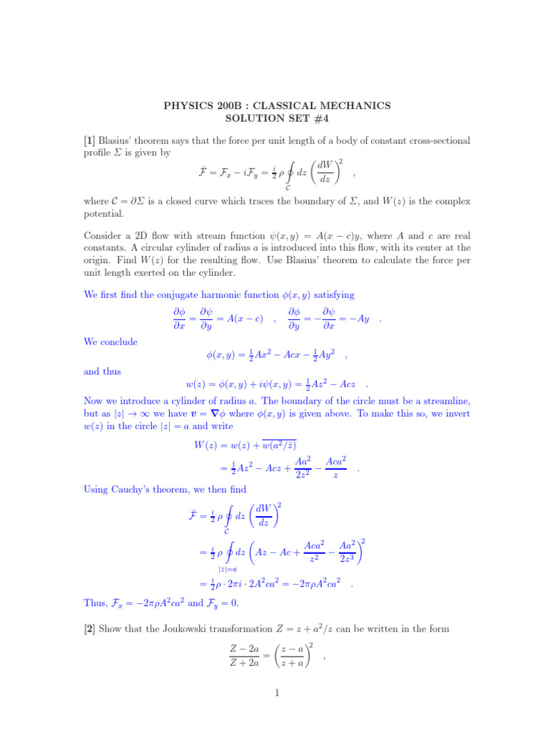 Blasius Theorem Download Free Pdf Vortices Viscosity