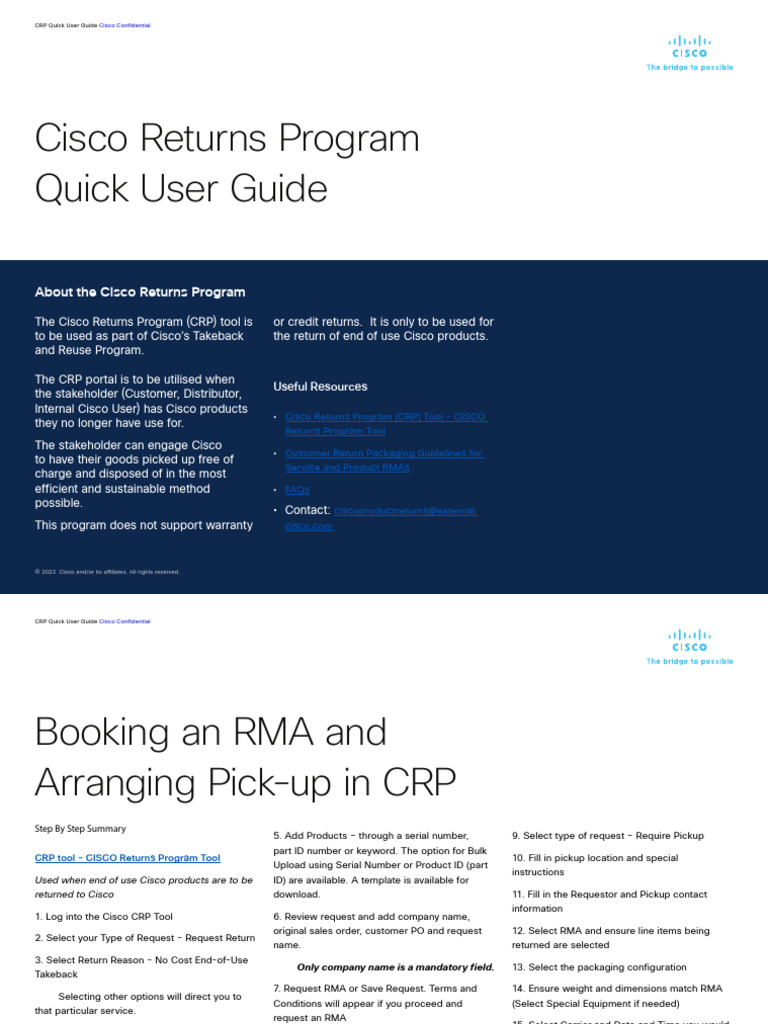 Cisco Returns Program Step by Step Guide | PDF | Computing