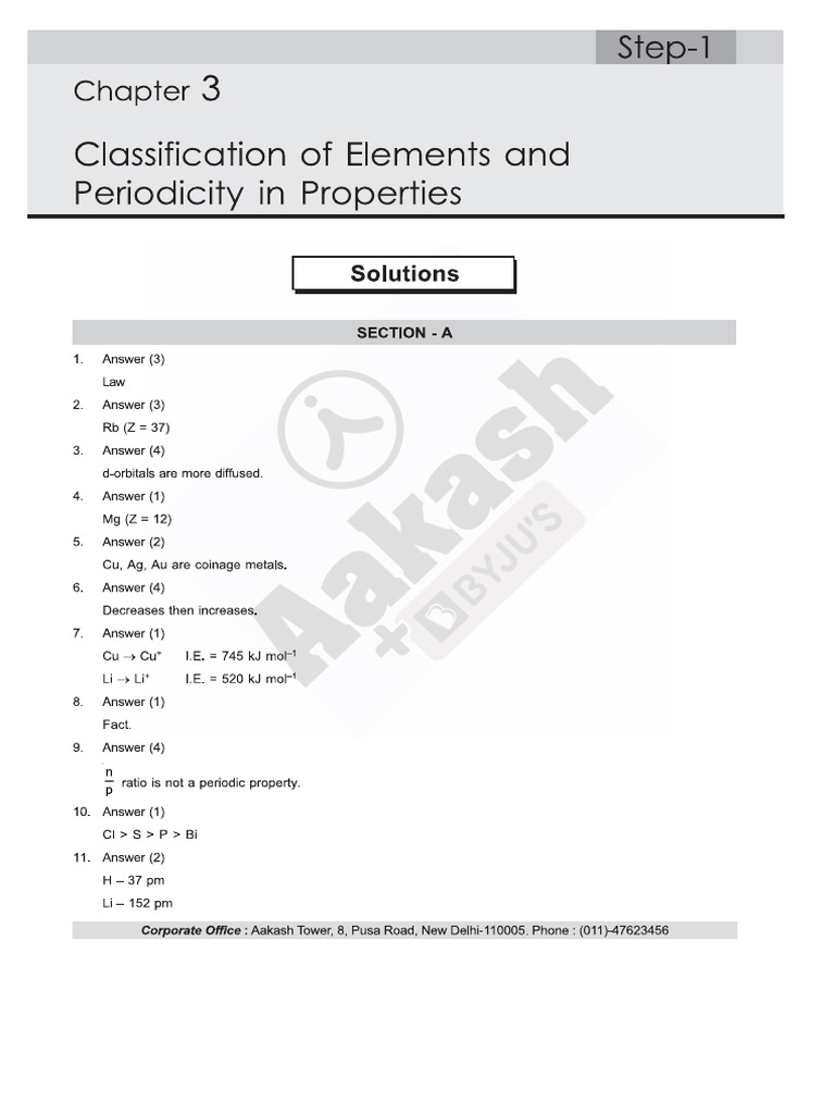 Peridic Table Solutions Pdf 9384