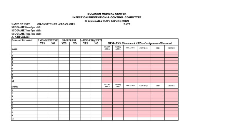 Sco Monitoring Sheet | PDF