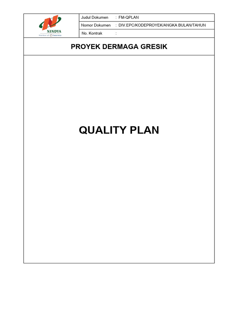 Quality Plan Dermaga Gresik | PDF | Teknologi & Rekayasa