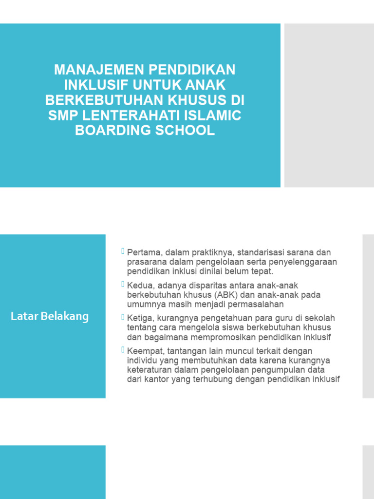 Manajemen Pendidikan Inklusif Untuk Anak Berkebutuhan Khusus Di SMP ...