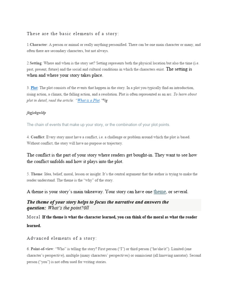 Elements of Story | PDF | Narration | Plot (Narrative)
