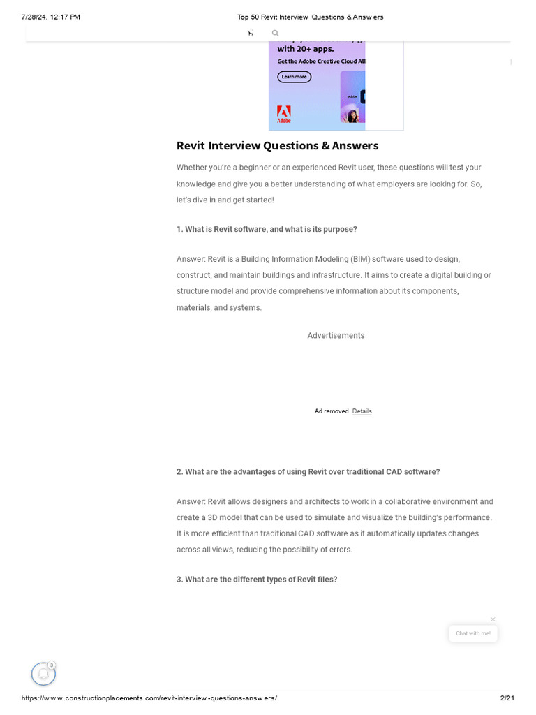 Top 50 Revit Interview Questions & Answers | PDF | Autodesk Revit ...