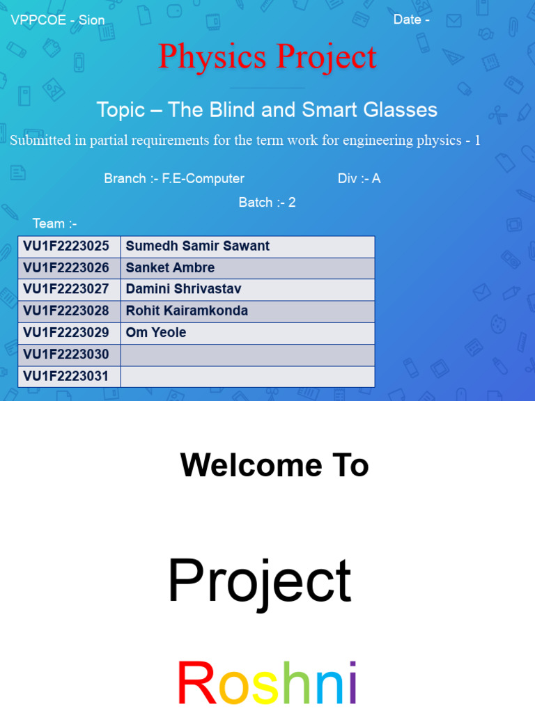 Physics Project SUMEDH | PDF | Visual Impairment | Arduino