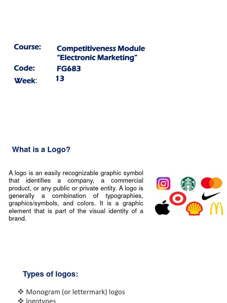 Fg683 Week 13 | PDF | Logos | Writing