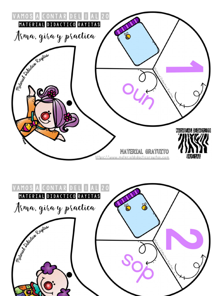 1°? Girar y Contar Hasta 20 - CompressPdf | PDF