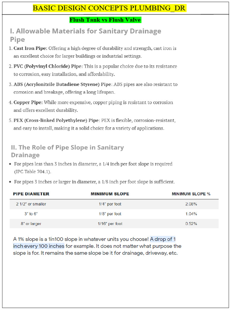 Plumbing Design_Drainage | PDF