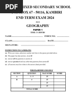 2024 Kcse Geography Paper 1 | PDF