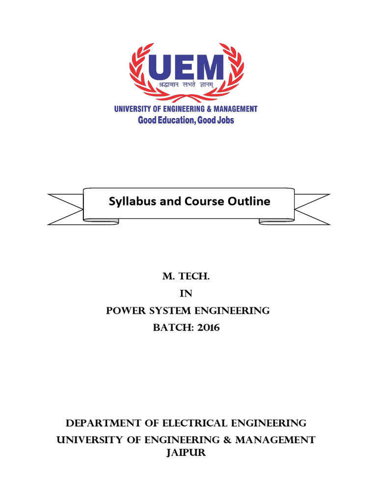 M.tech. - EE - PSE Syllabus and Outline Wef 2016 | PDF | Discrete Fourier Transform ...