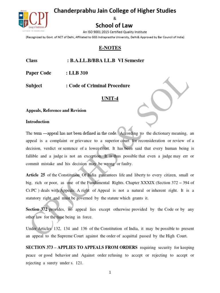 Unit-4-CrPC-ENotes | PDF | Plea Bargain | Plea