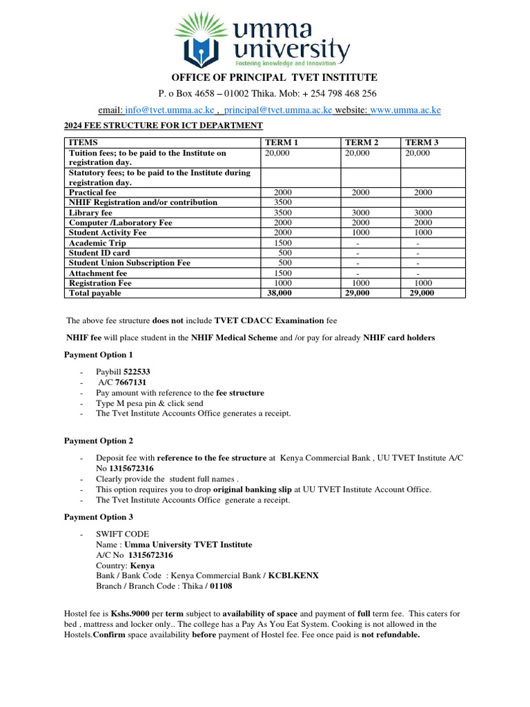 2024 Fee Structure | PDF | Fee | Banks